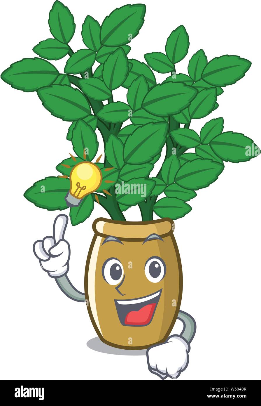 Have an idea lemon balm next the cartoon house vector illustration ...