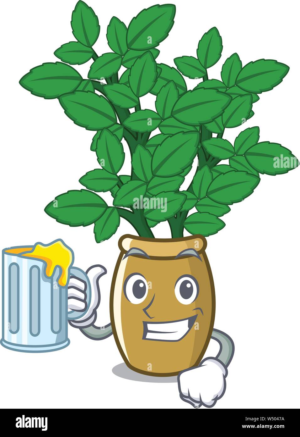 Lemon balm bee sweet garden Stock Vector Images - Alamy