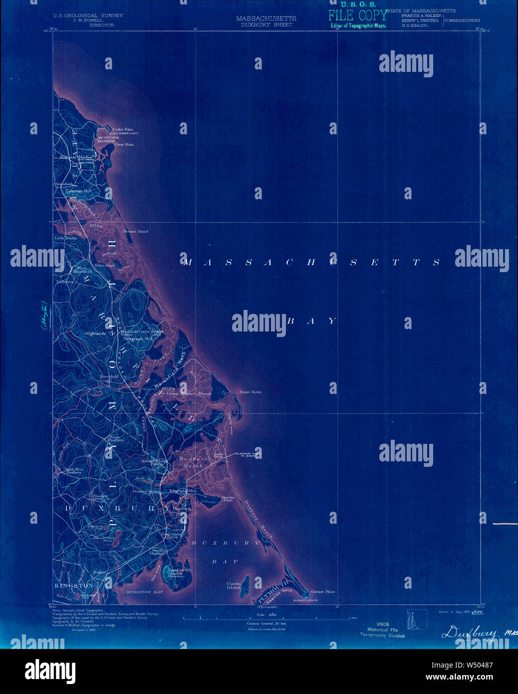 Massachusetts USGS Historical Topo Map MA Duxbury 352591 1893 62500 ...