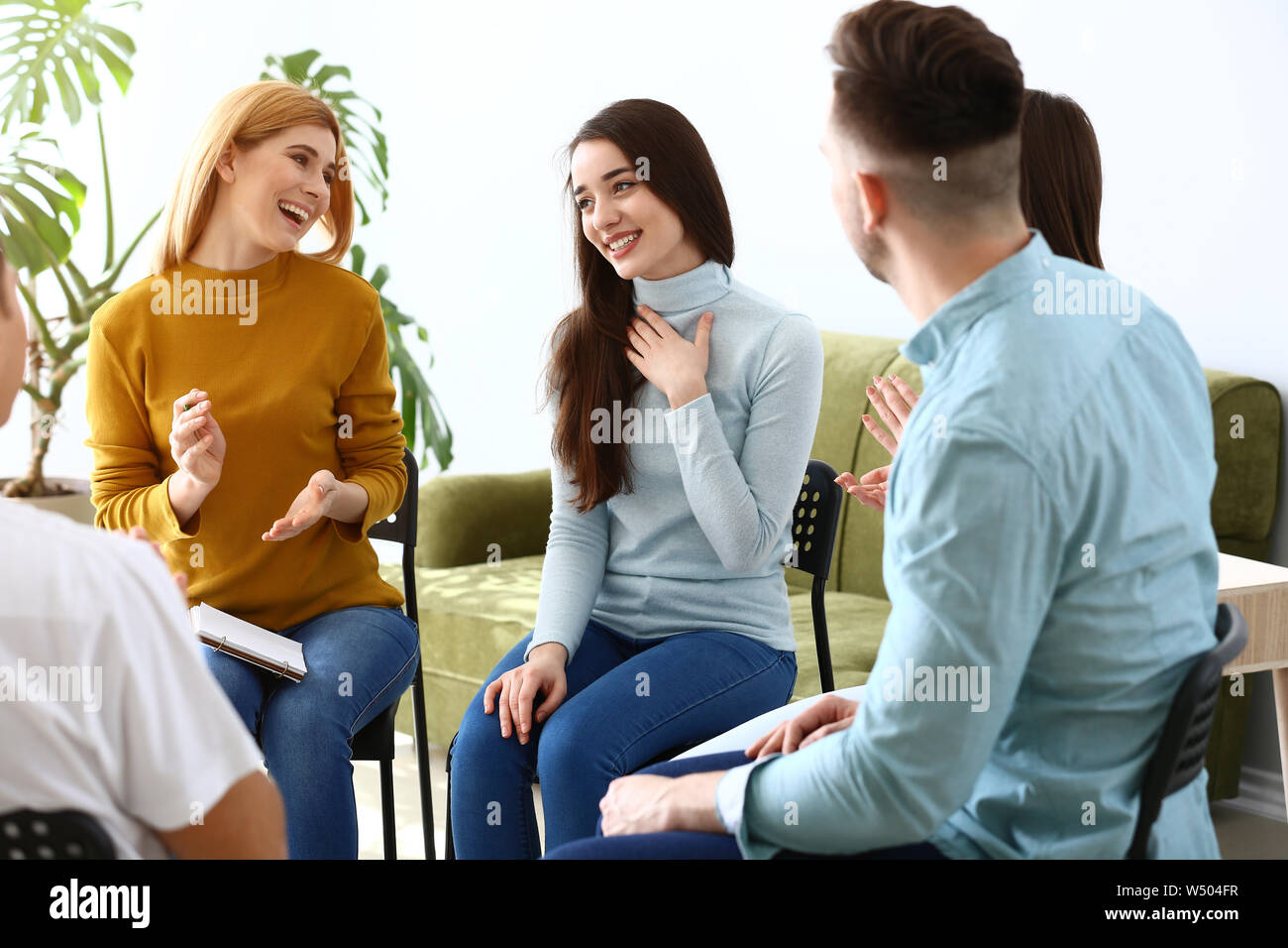 People at group therapy session Stock Photo - Alamy