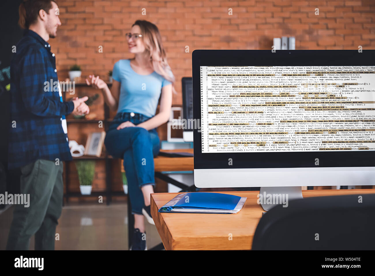 Programmers during break in hi-res stock photography and images - Alamy