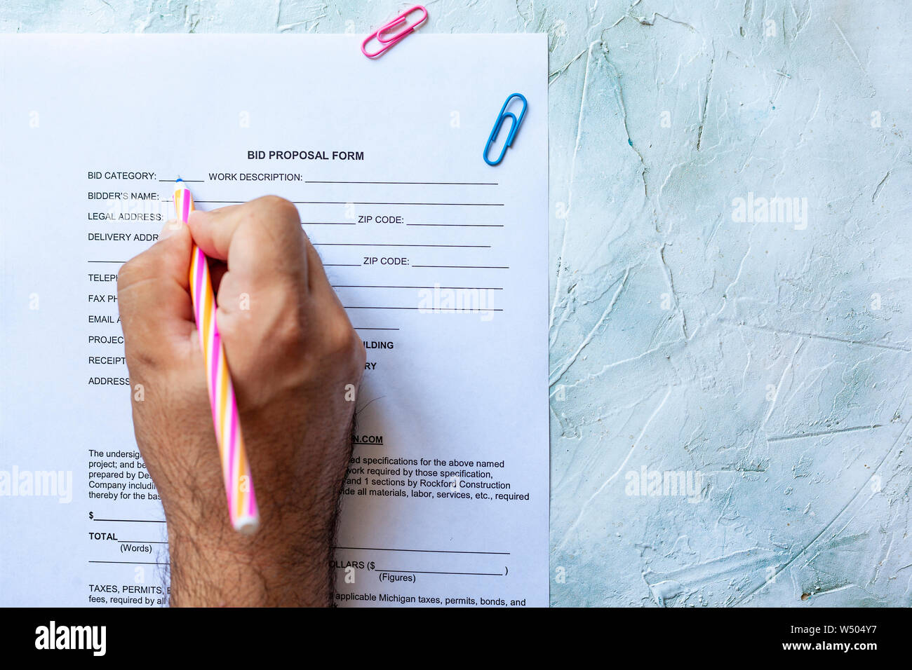 Bid proposal hi-res stock photography and images - Alamy