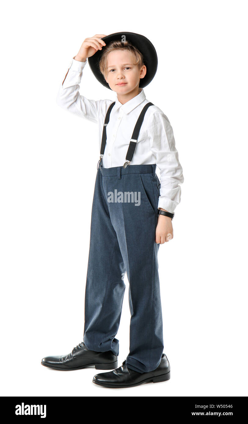 Little special agent on white background Stock Photo - Alamy