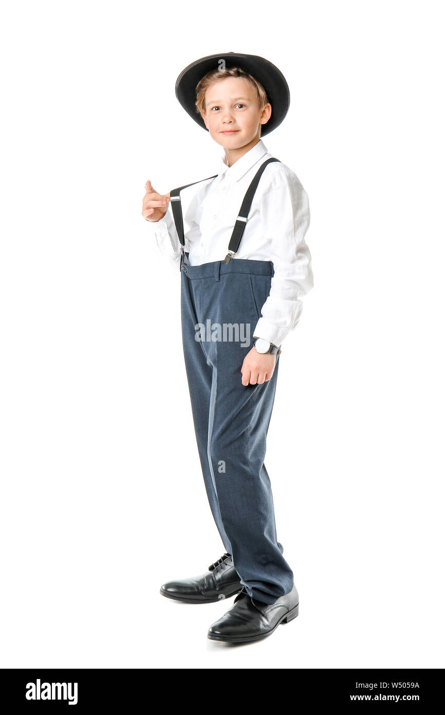 Little special agent on white background Stock Photo - Alamy