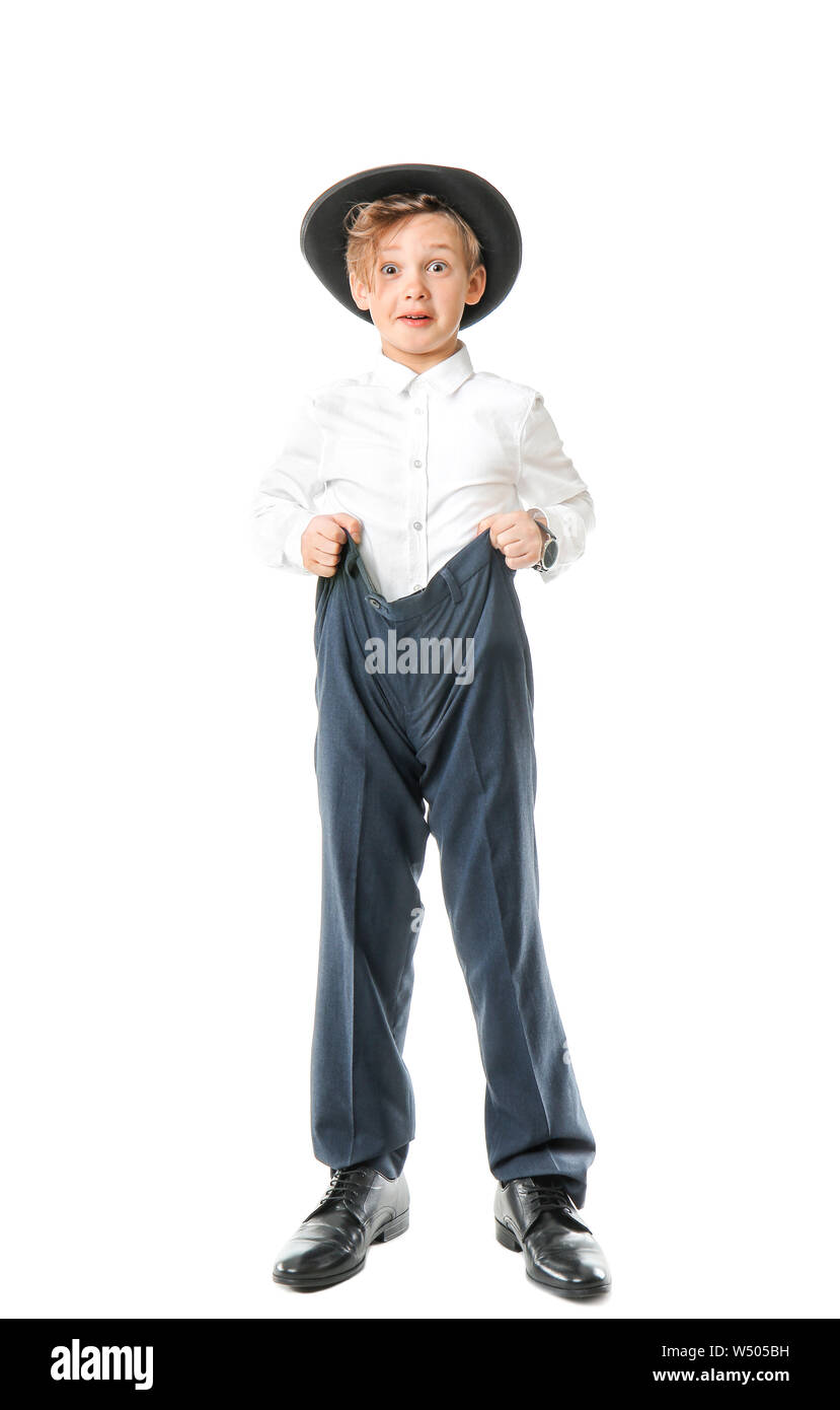 Little special agent on white background Stock Photo - Alamy