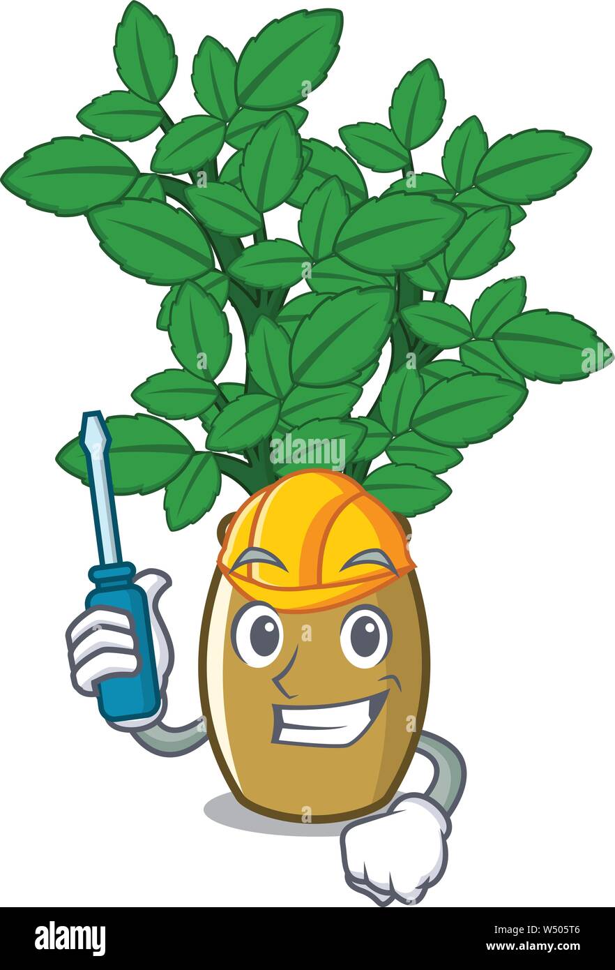 Automotive lemon balm next the cartoon house vector illustration Stock ...