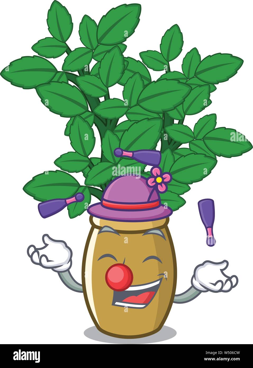 Juggling lemon balm next the cartoon house vector illustration Stock ...