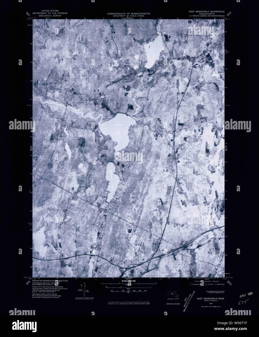 Massachusetts USGS Historical Topo Map MA East Brookfield 350921 1975 ...