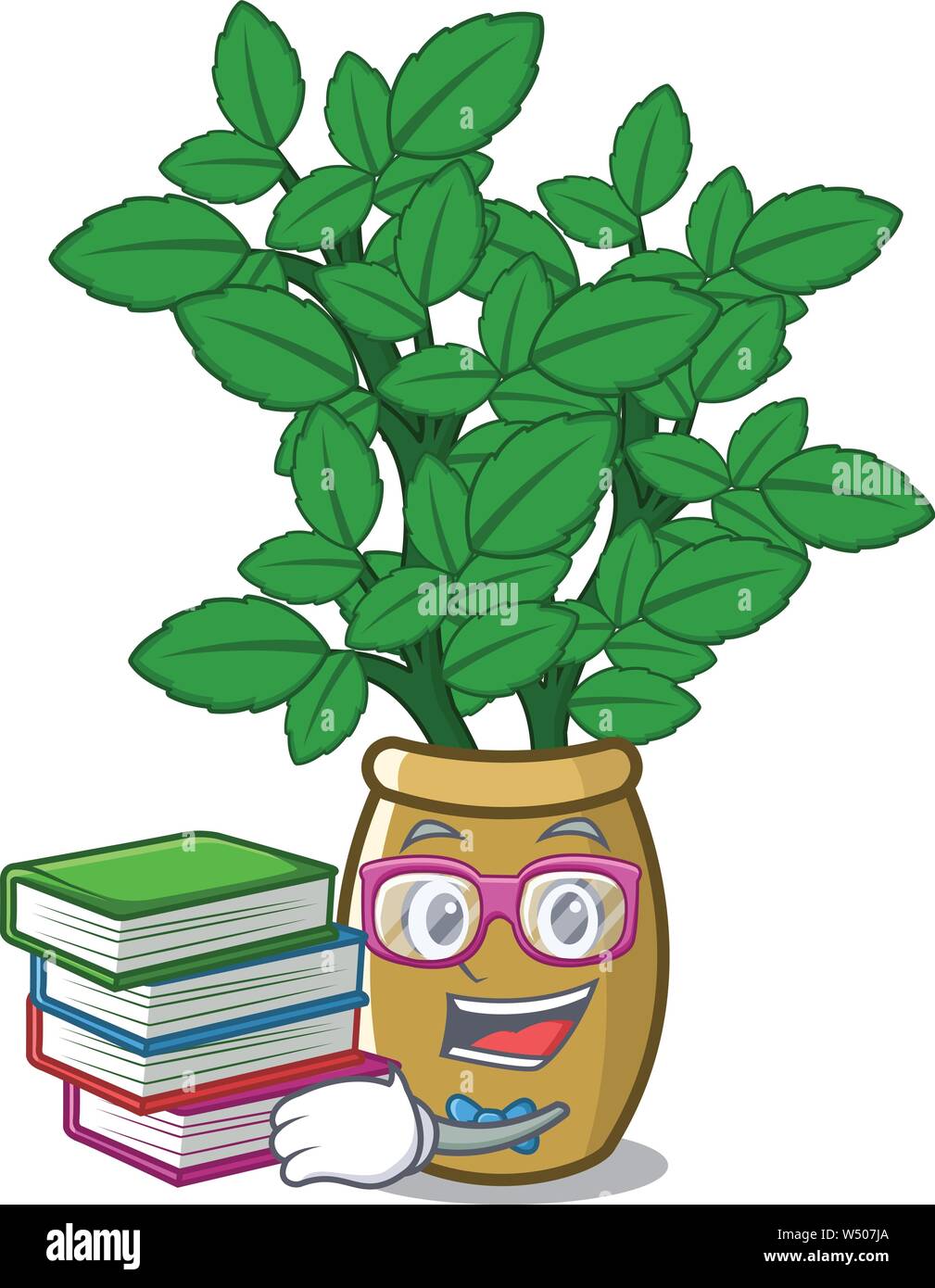Student with book lemon balm next the cartoon house vector illustration ...