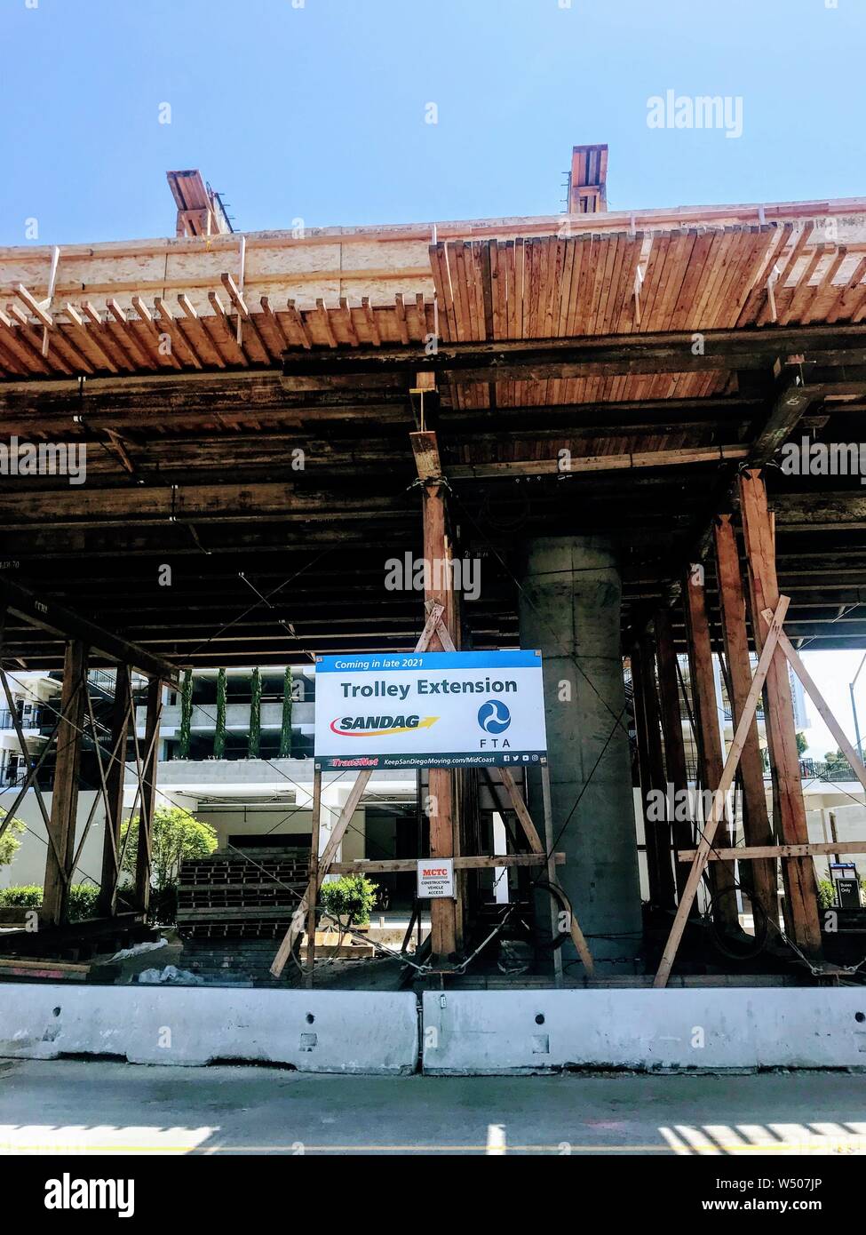 Construction of the Trolley Extension at UTC Stock Photo - Alamy