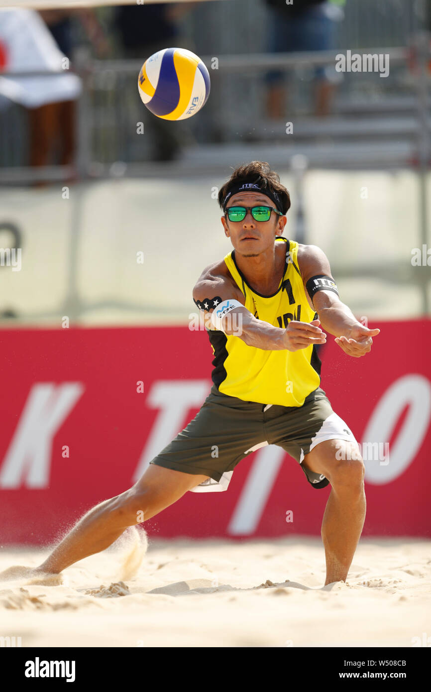 Tokyo, Japan. 25th July, 2019. Koichi Nishimura (JPN) Beach Volleyball ...