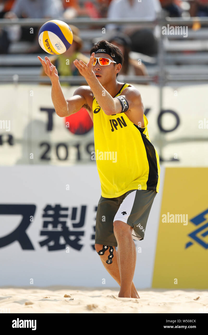 Tokyo, Japan. 25th July, 2019. Daisuke Shibata (JPN) Beach Volleyball : FIVB Beach Volleyball ...