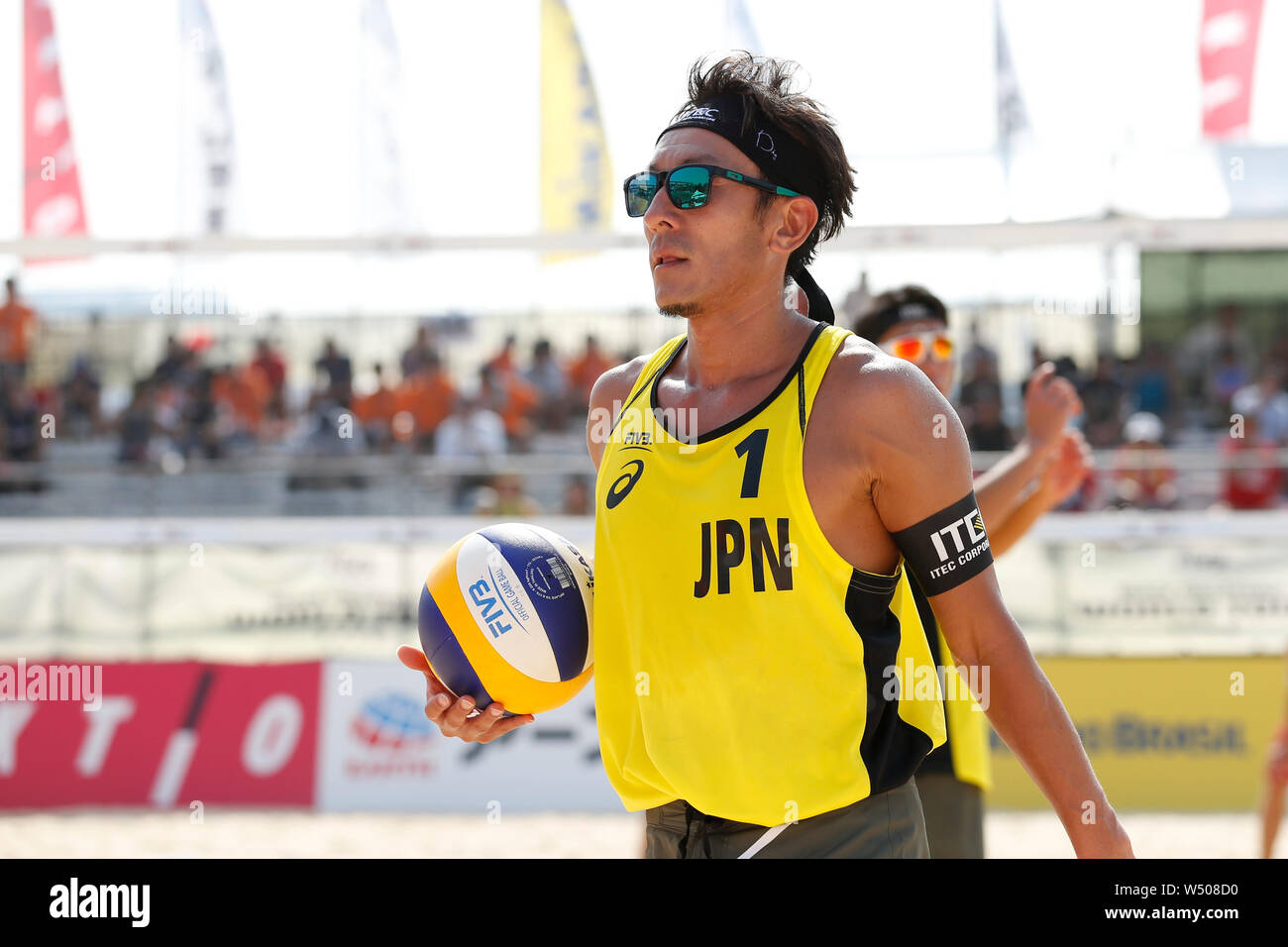 Tokyo, Japan. 25th July, 2019. Koichi Nishimura (JPN) Beach Volleyball ...