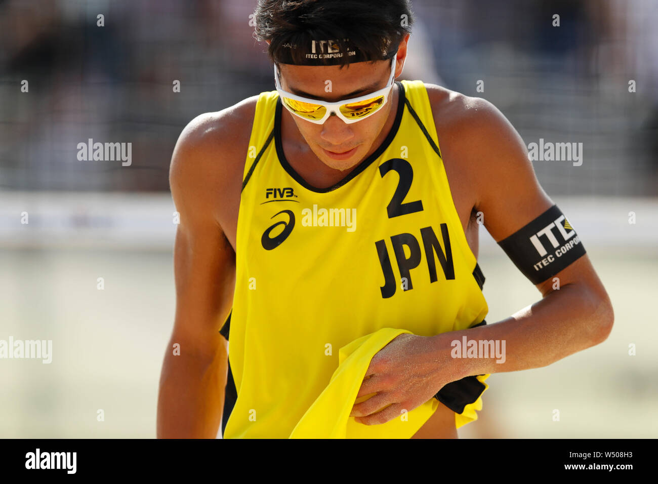 Tokyo, Japan. 25th July, 2019. Daisuke Shibata (JPN) Beach Volleyball : FIVB Beach Volleyball ...