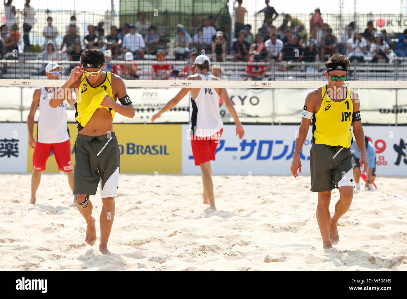 Tokyo, Japan. 25th July, 2019. Koichi Nishimura & Daisuke Shibata (JPN) Beach Volleyball : FIVB ...