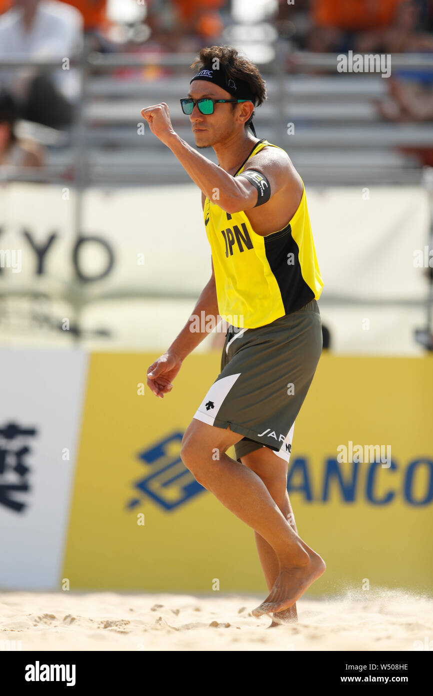 Tokyo, Japan. 25th July, 2019. Koichi Nishimura (JPN) Beach Volleyball ...
