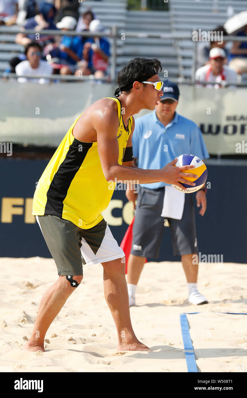 Tokyo, Japan. 25th July, 2019. Daisuke Shibata (JPN) Beach Volleyball : FIVB Beach Volleyball ...