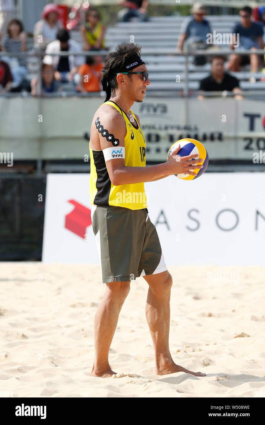 Tokyo, Japan. 25th July, 2019. Koichi Nishimura (JPN) Beach Volleyball ...