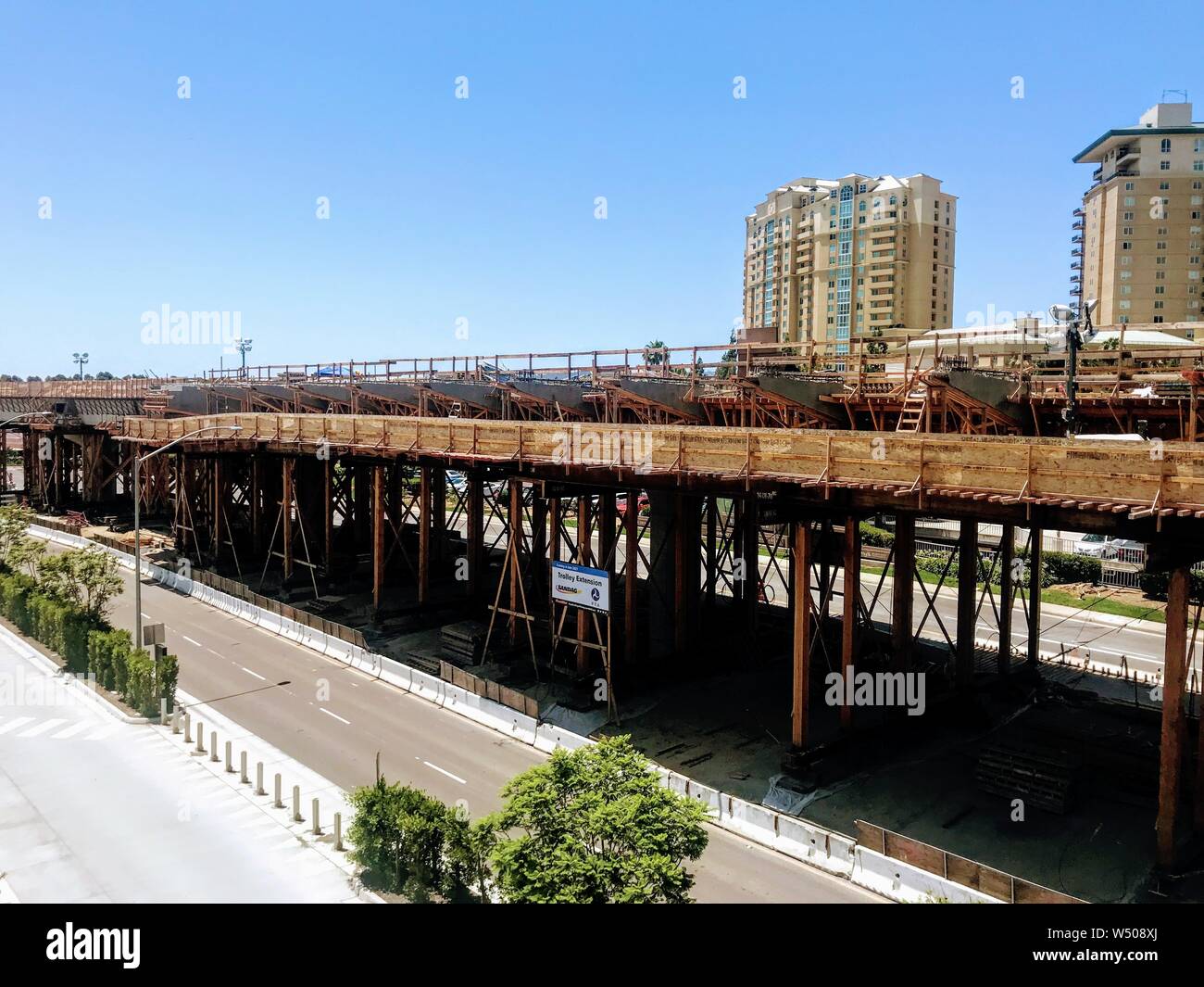Construction of the Trolley Extension at UTC Stock Photo - Alamy