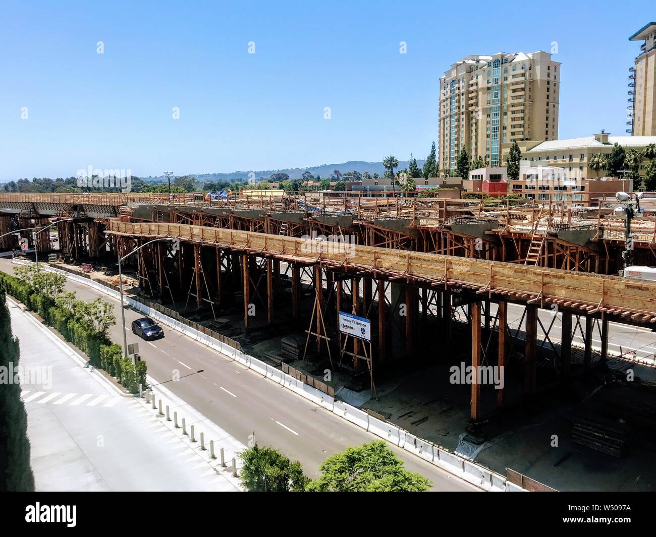 Construction of the Trolley Extension at UTC Stock Photo - Alamy