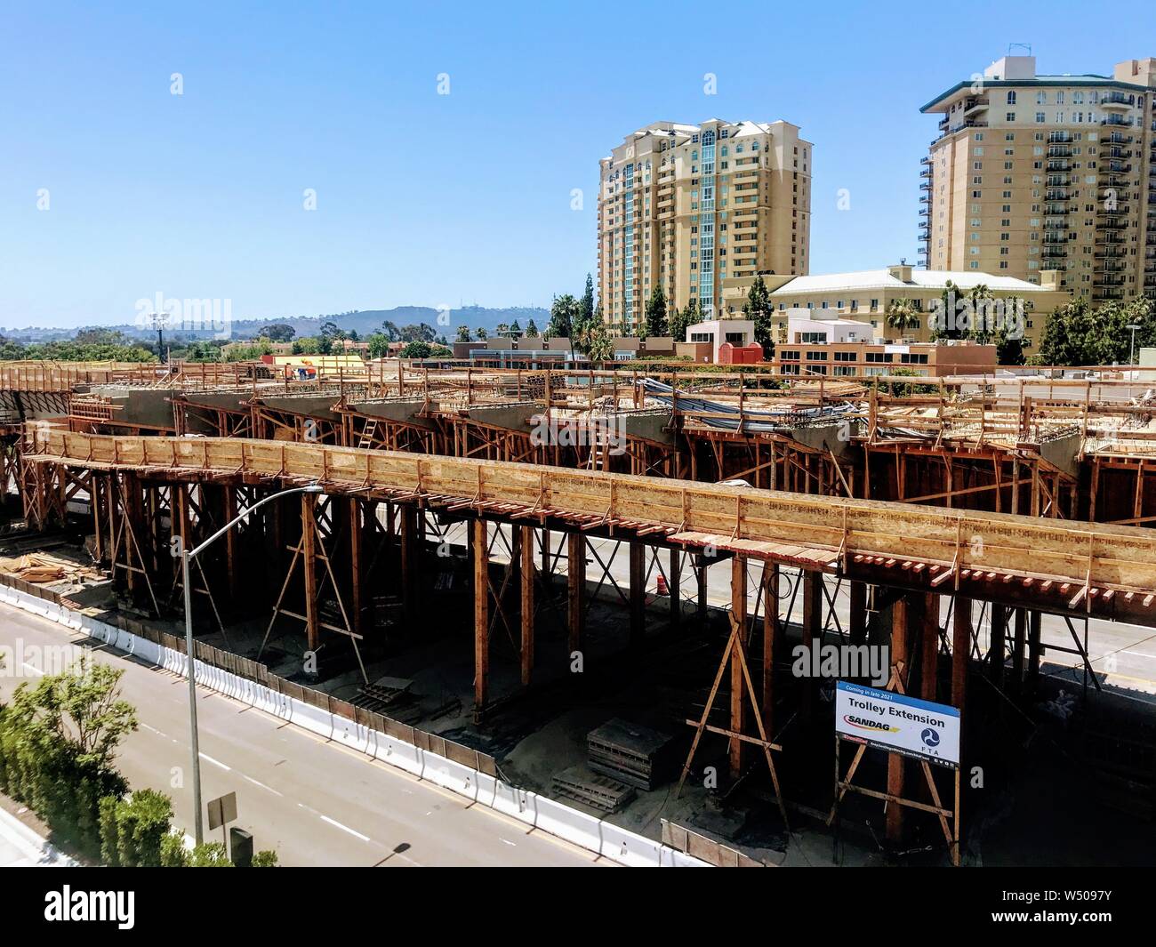 Construction of the Trolley Extension at UTC Stock Photo - Alamy