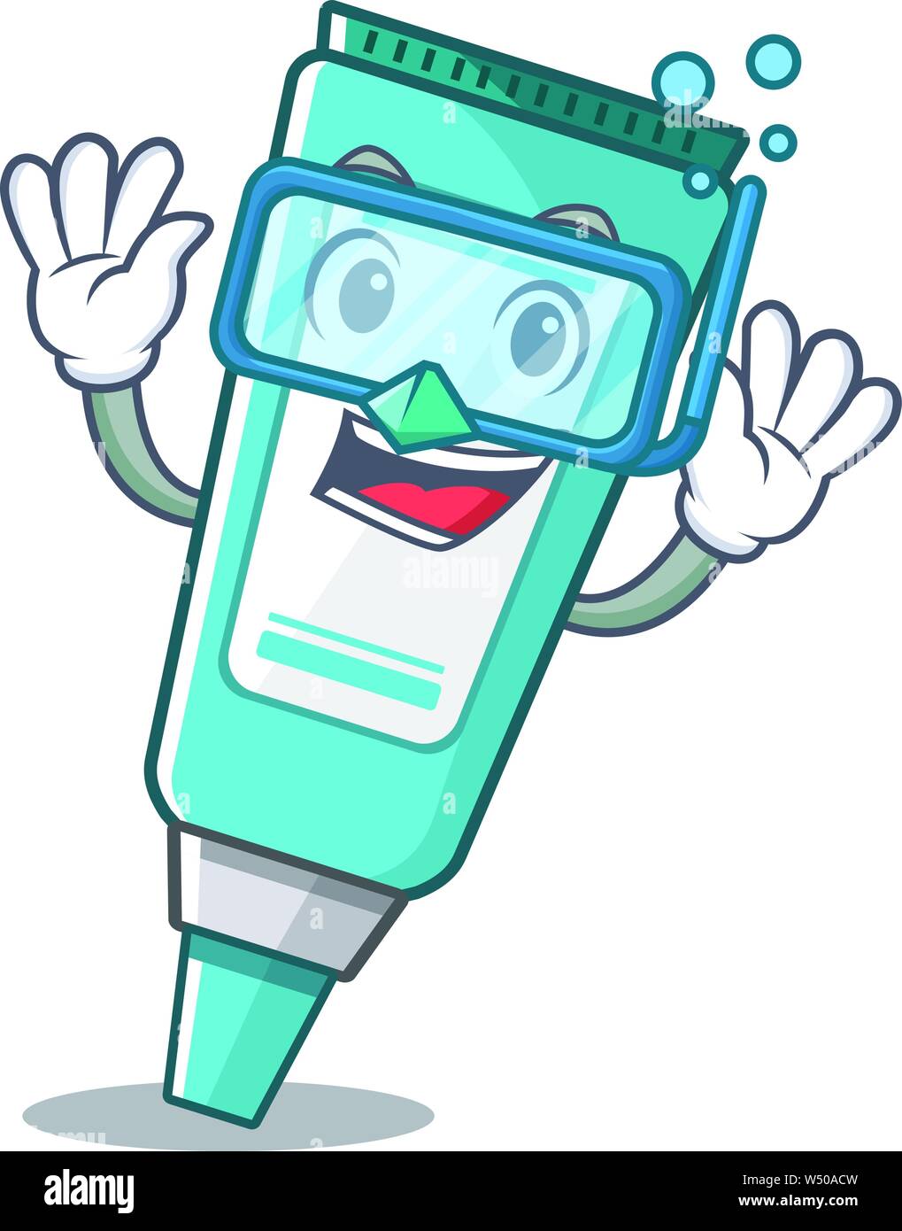 Diving ointment isolated with in the cartoon vector illustration Stock ...