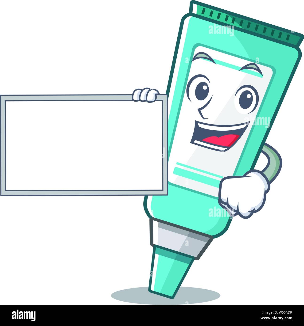 With board ointment placed in the cartoon sink vector illustration ...