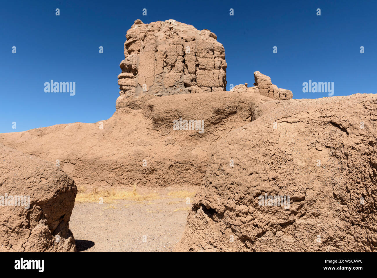 Ancient Small outer building structure and carved wall outside the main ...