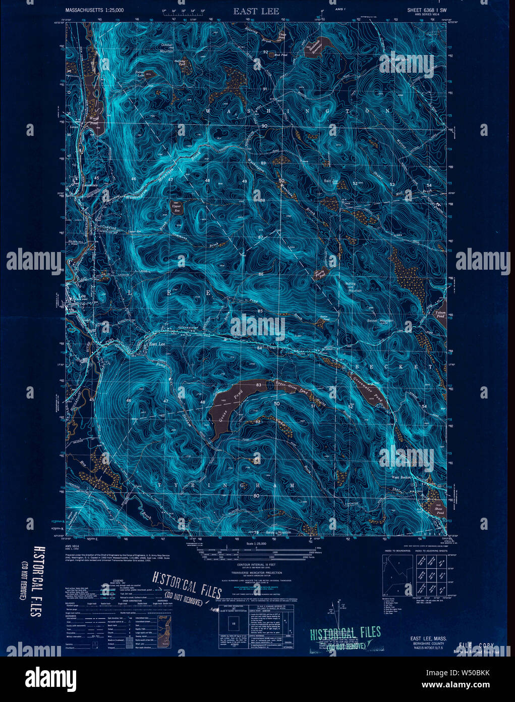 Massachusetts USGS Historical Topo Map MA East Lee 350927 1950 25000 ...
