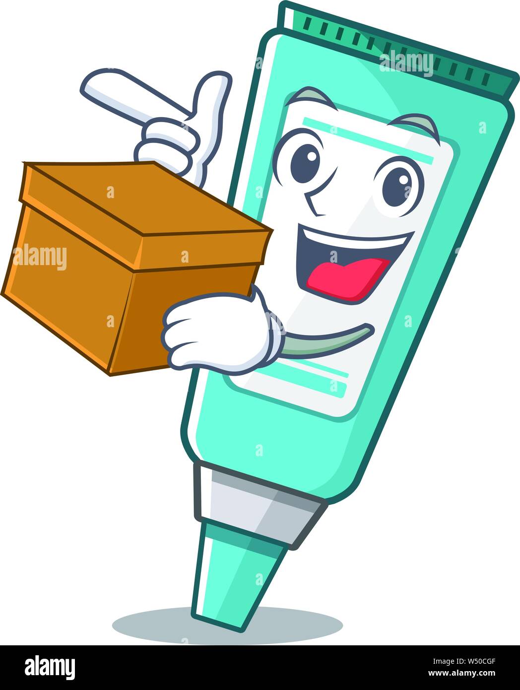 With box ointment isolated with in the cartoon vector illustration ...