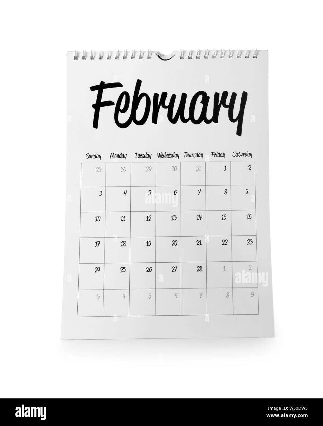 Flip calendar on white background Stock Photo - Alamy