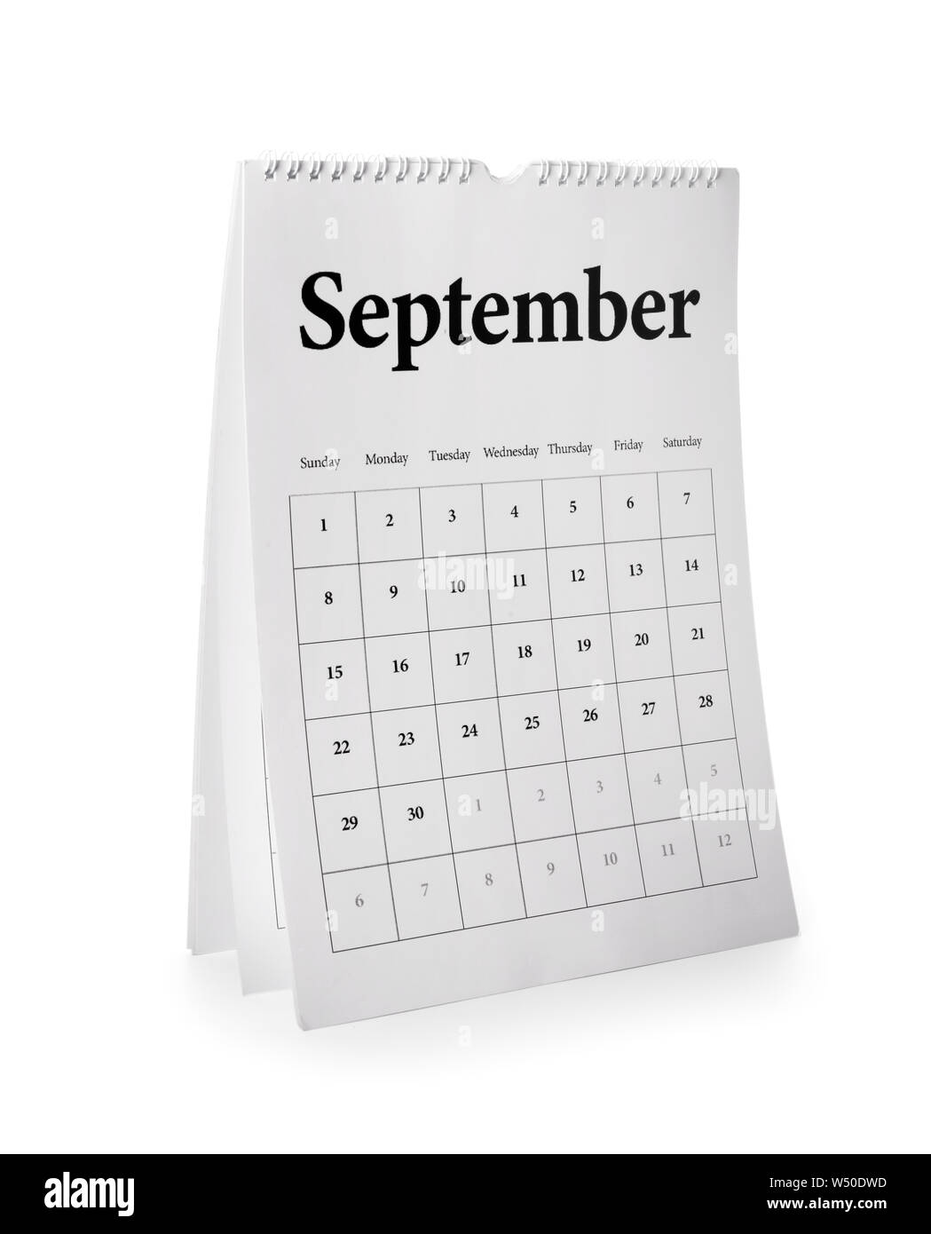 Flip calendar on white background Stock Photo - Alamy