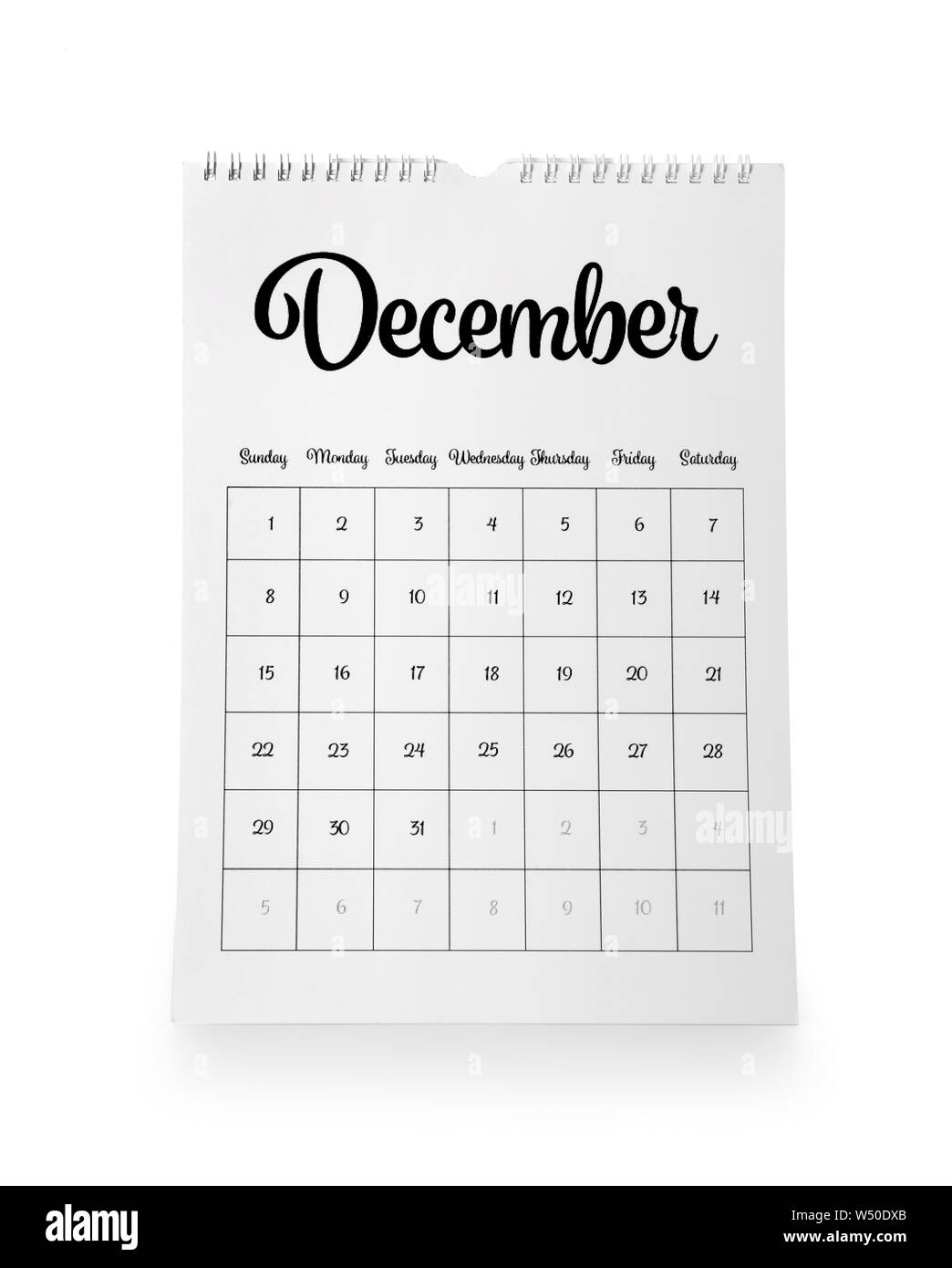 Flip calendar on white background Stock Photo - Alamy