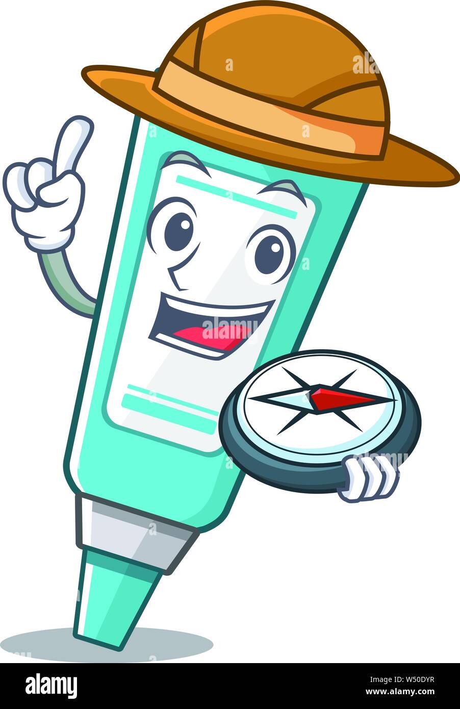 Explorer ointment placed in character medicine box vector illustration ...