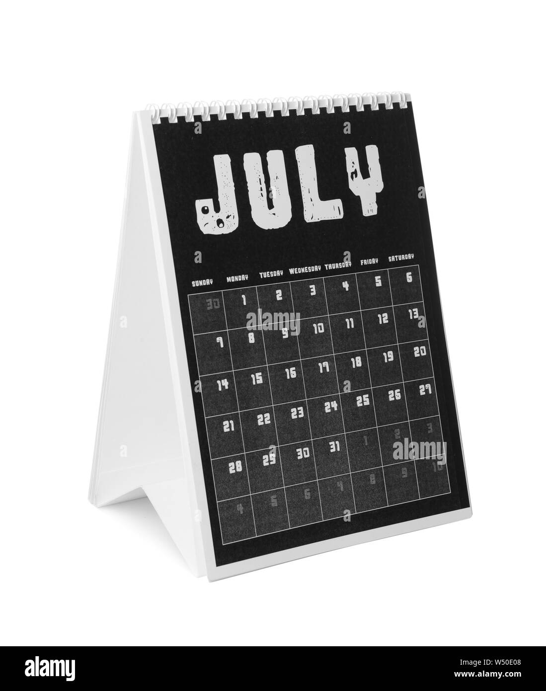Flip calendar on white background Stock Photo - Alamy