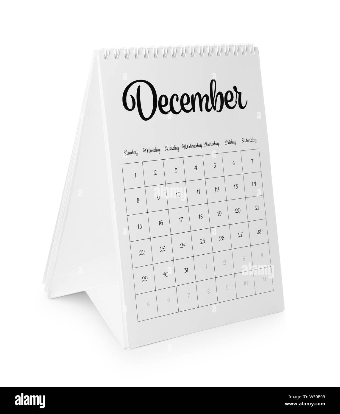 Flip calendar on white background Stock Photo - Alamy