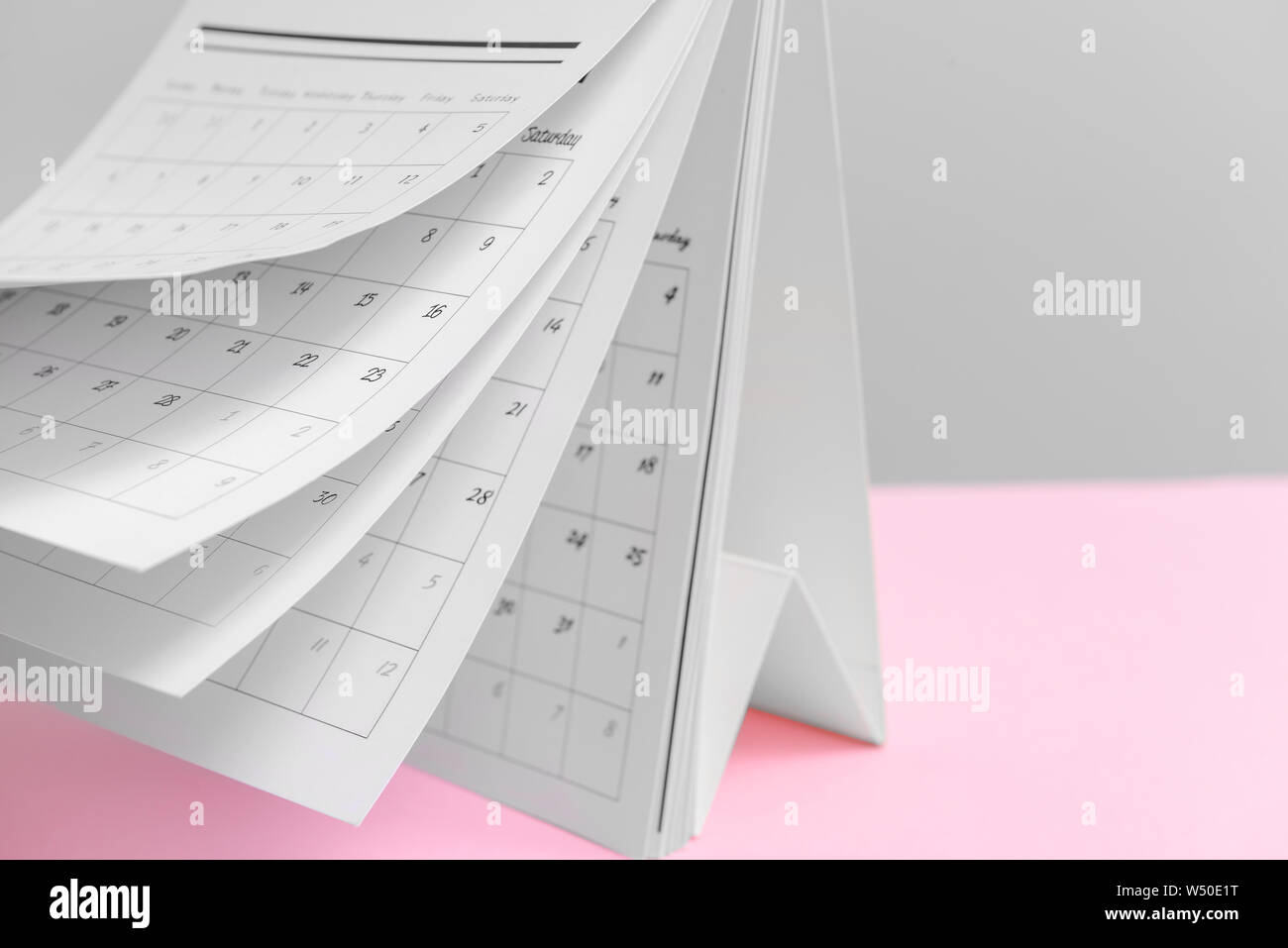 Flip calendar on table, closeup Stock Photo - Alamy