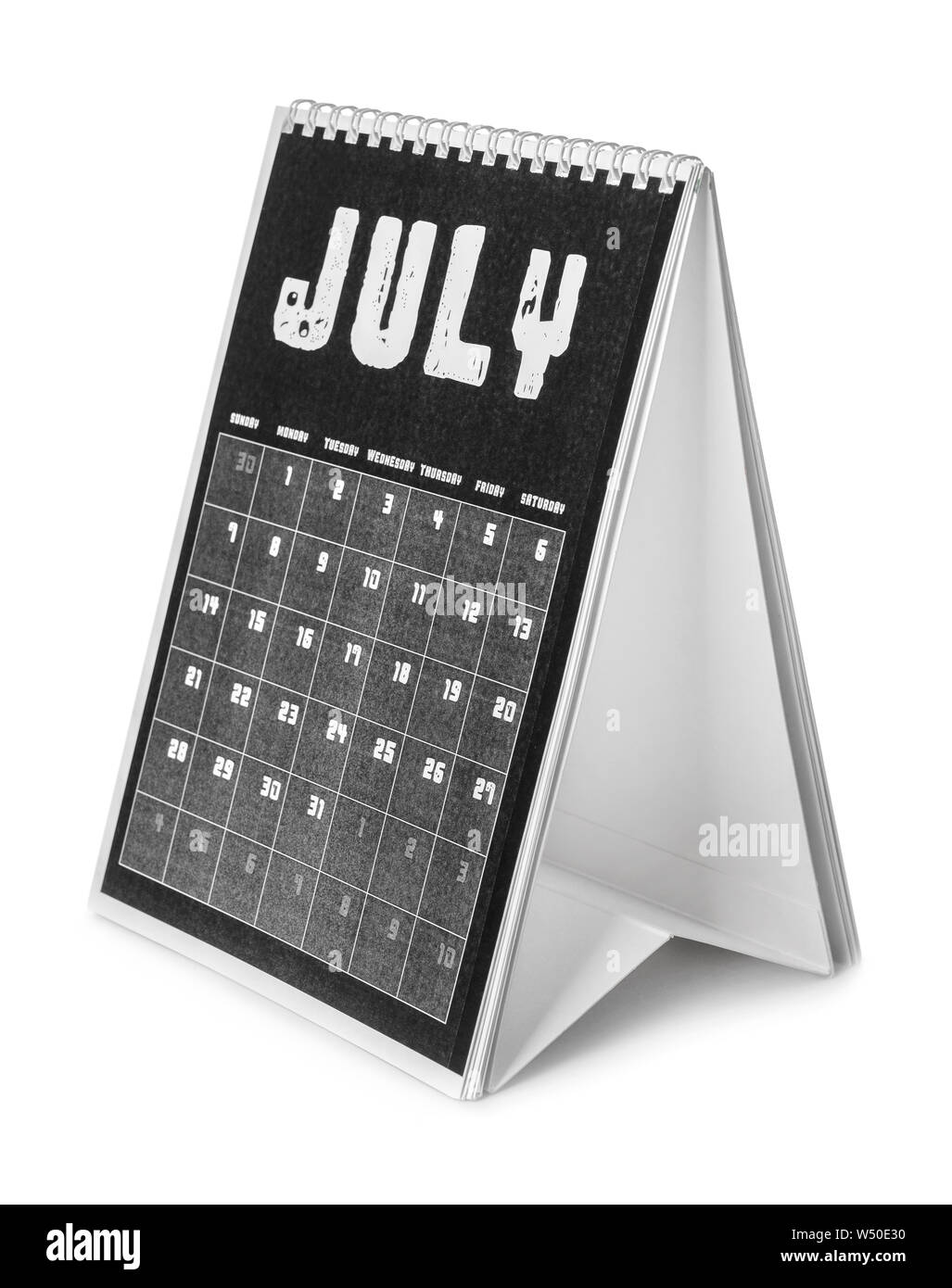 Flip calendar on white background Stock Photo - Alamy