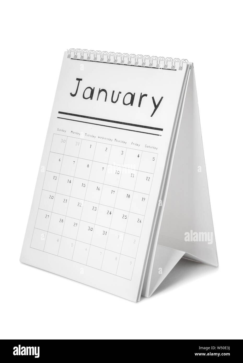 Flip calendar on white background Stock Photo - Alamy