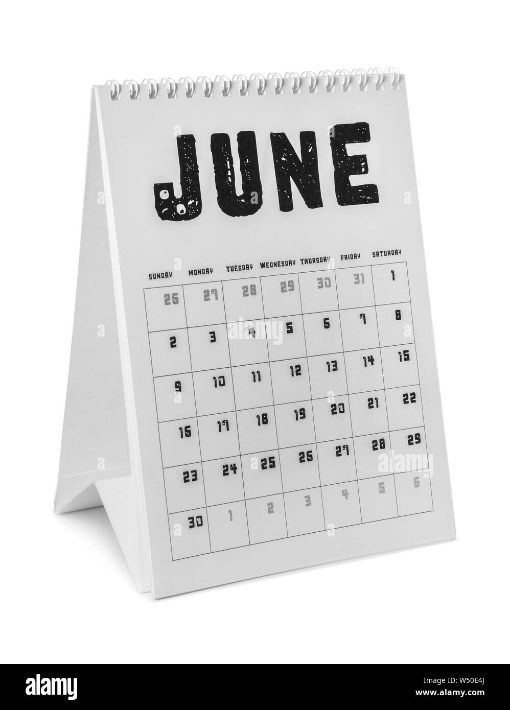 Flip calendar on white background Stock Photo - Alamy