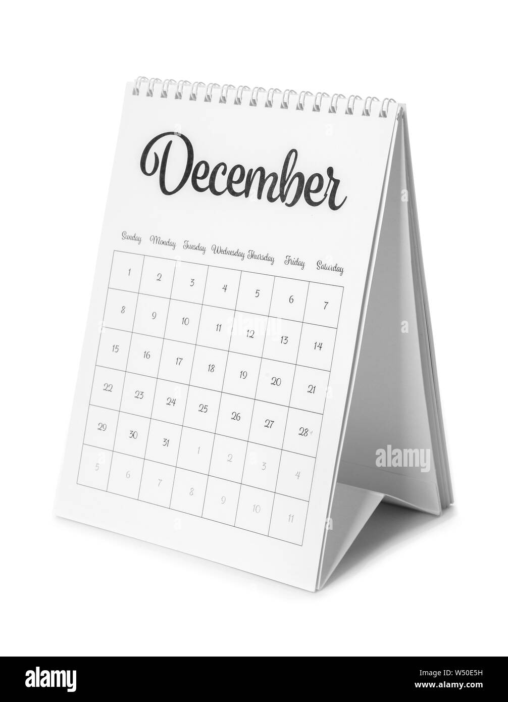 Flip calendar on white background Stock Photo - Alamy
