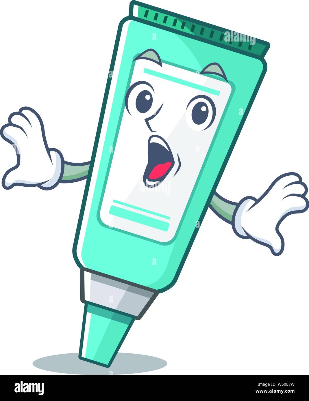 Surprised ointment placed in character medicine box vector illustration ...