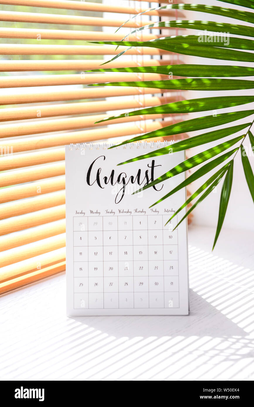 Flip calendar on window sill Stock Photo - Alamy