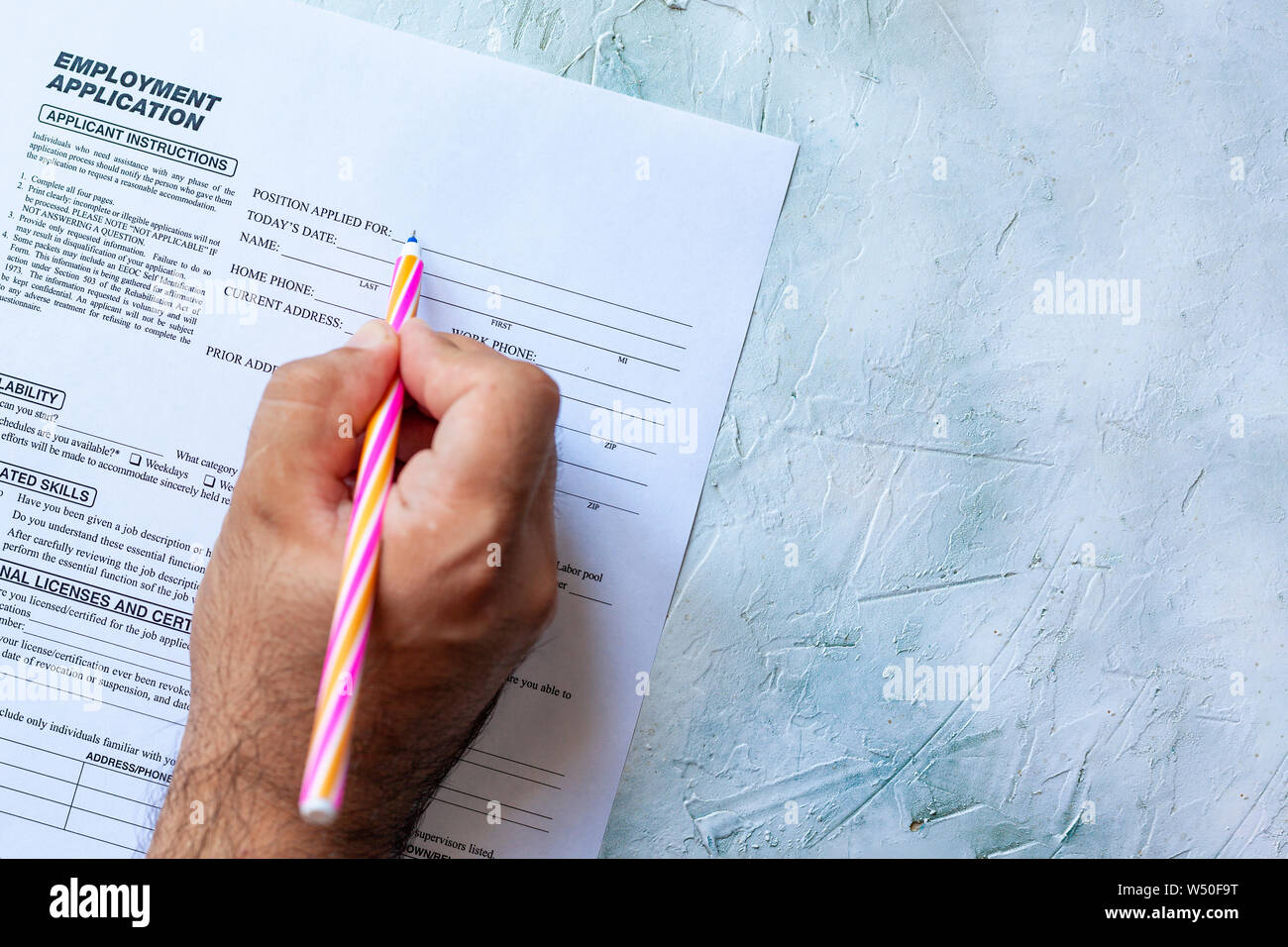 Filling Out Job Application