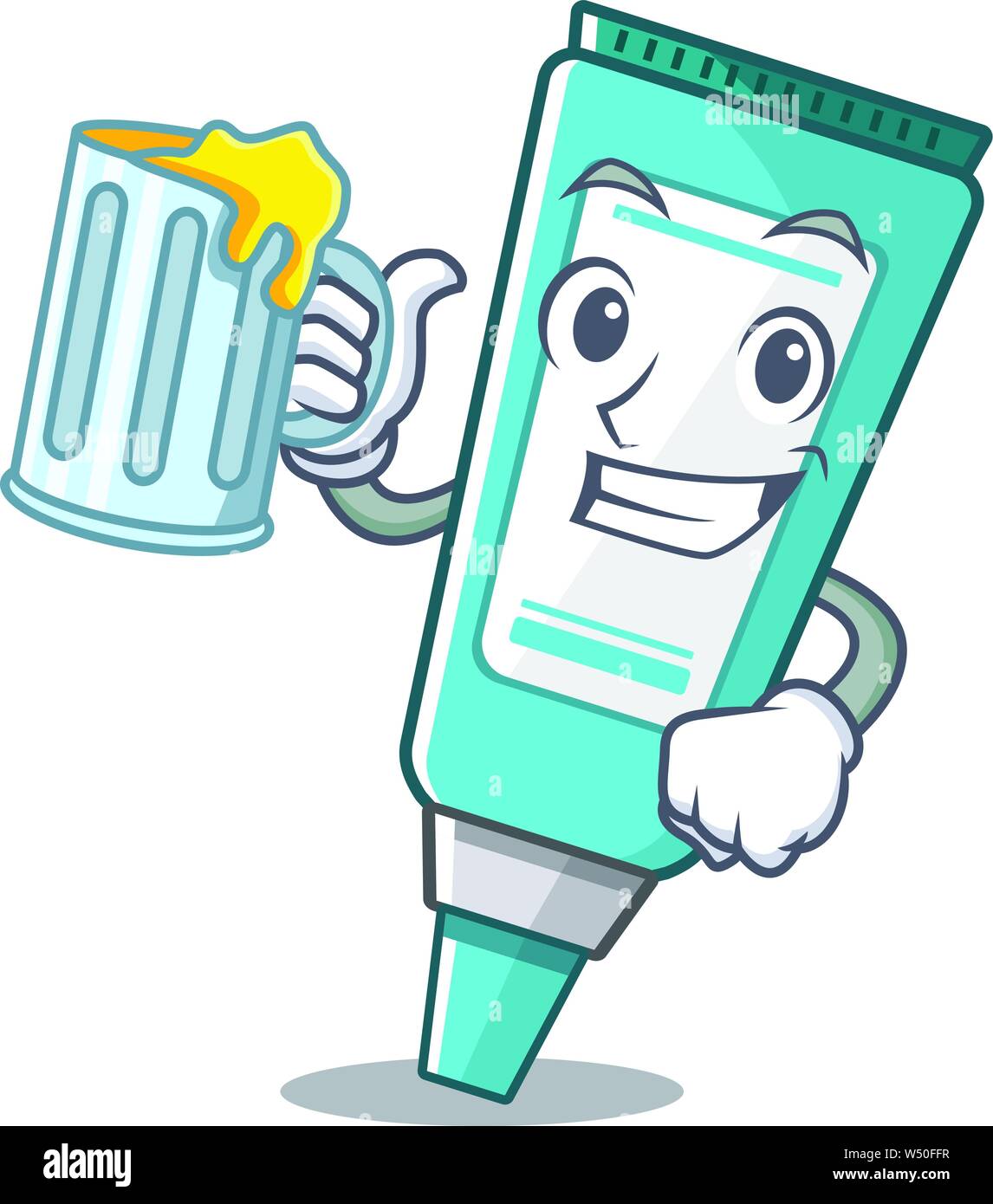 With juice ointment placed in character medicine box vector ...
