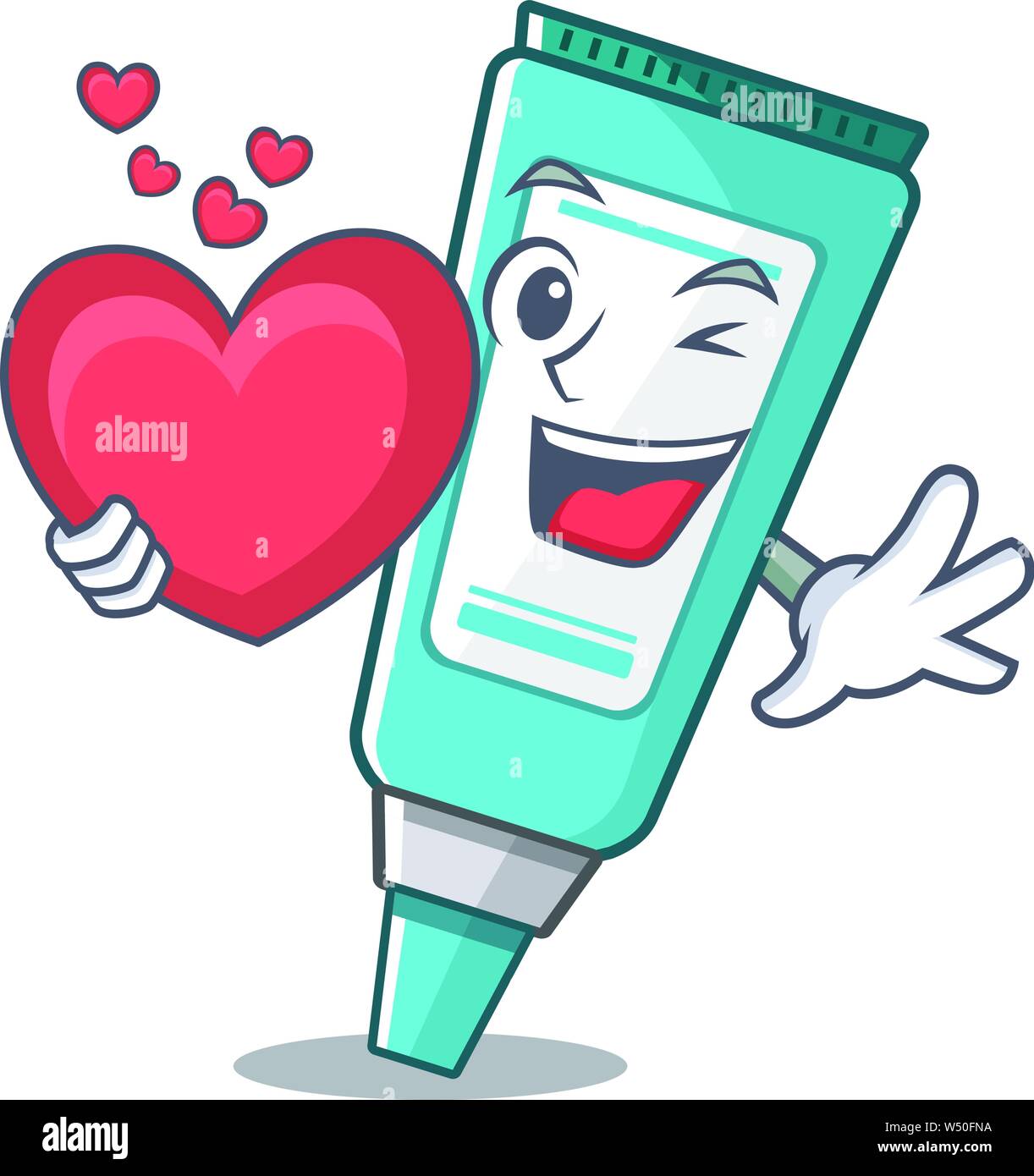 With heart ointment placed in character medicine box vector ...