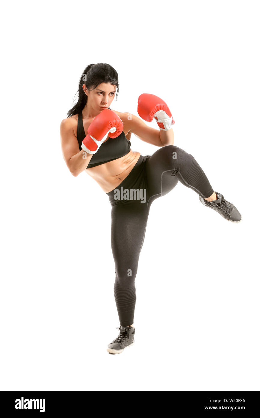 Kickboxer training punch on workout hi-res stock photography and images ...