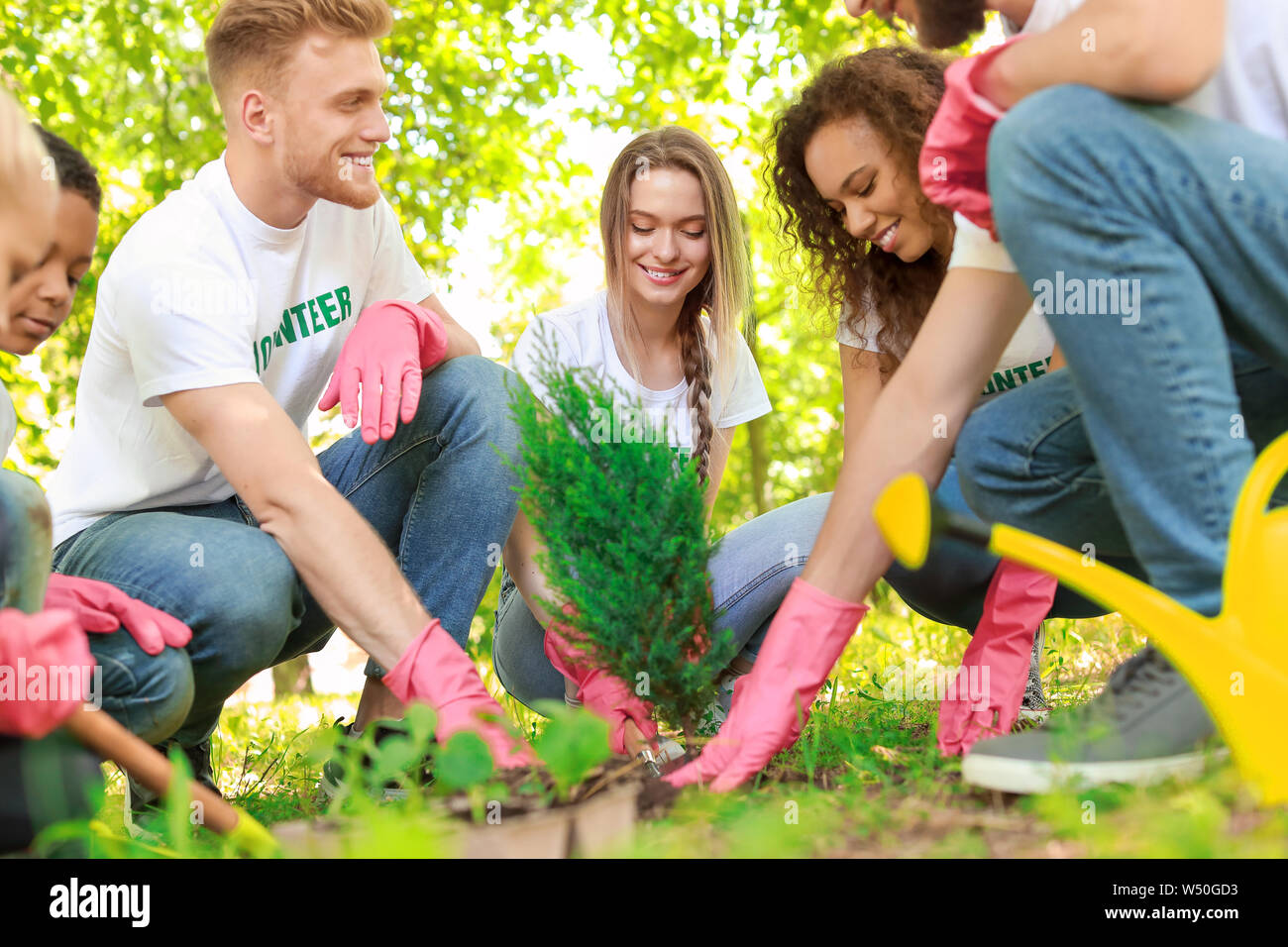 African american boy planting tree hi-res stock photography and images ...