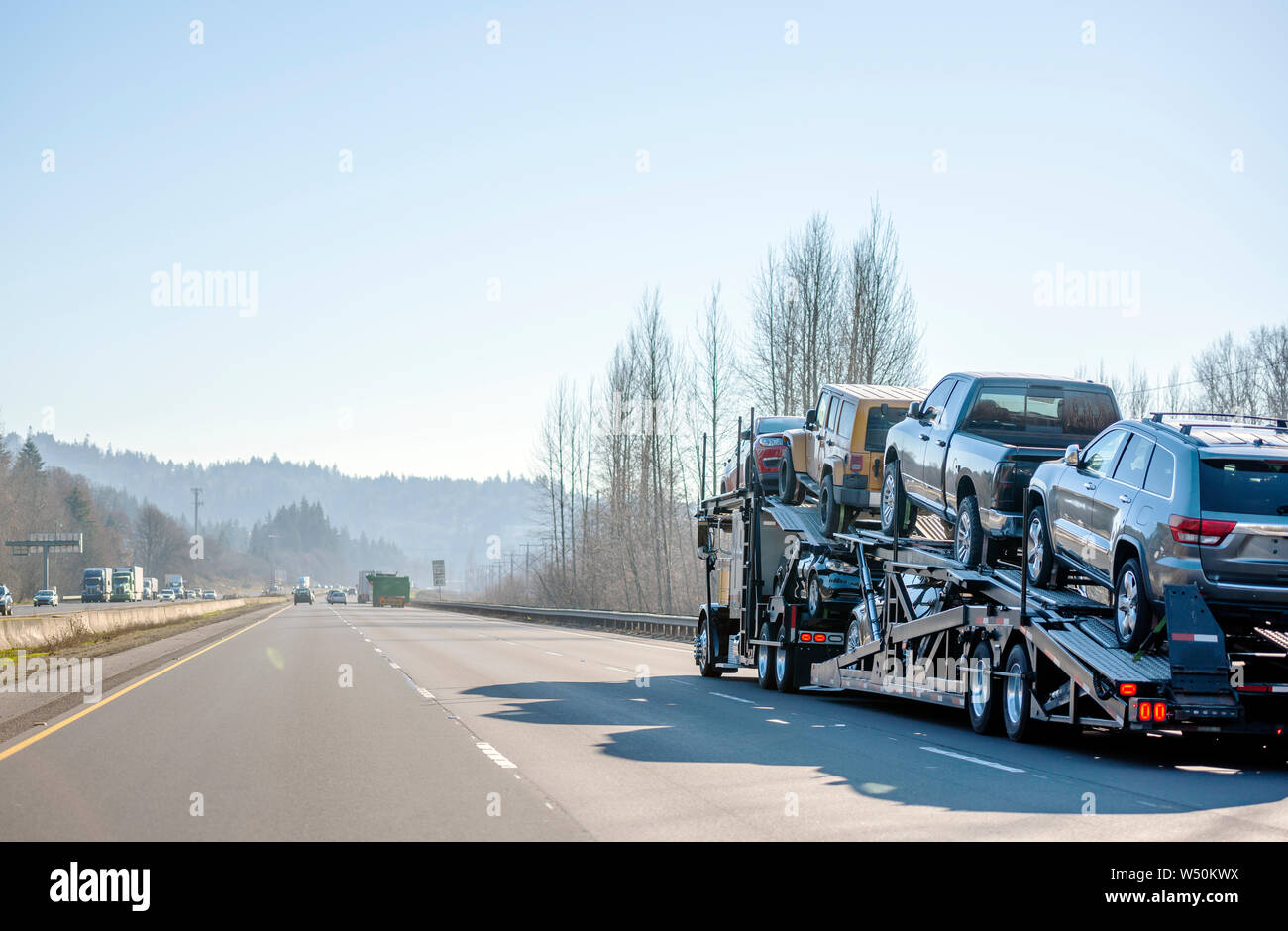 Big rig commercial grade professional car hauler semi truck ...