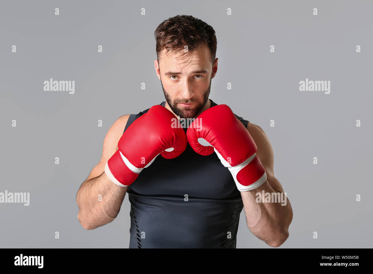 Strong male boxer on hi-res stock photography and images - Alamy